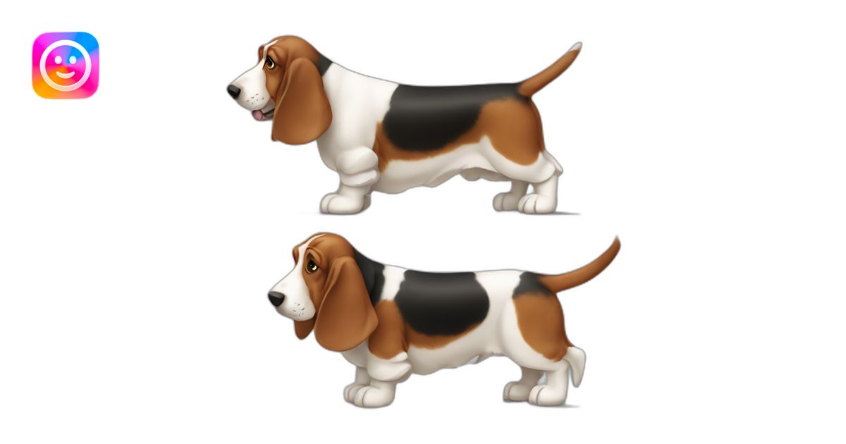 Dog basset hound full-body emoji | AI Emoji Generator