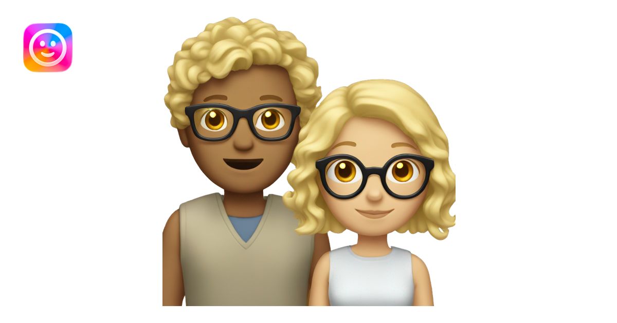 Short wavy blonde hair and glasses guy emoji | AI Emoji Generator