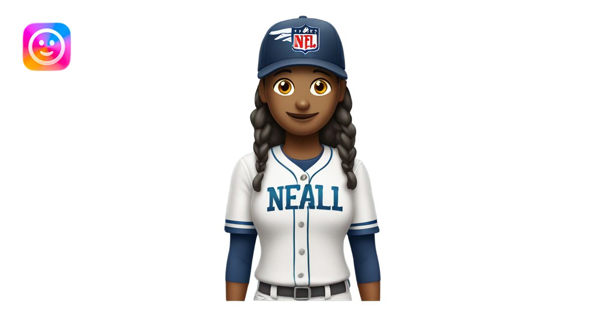 Tomboy with baseball cap with nfl team logos emoji | AI Emoji Generator