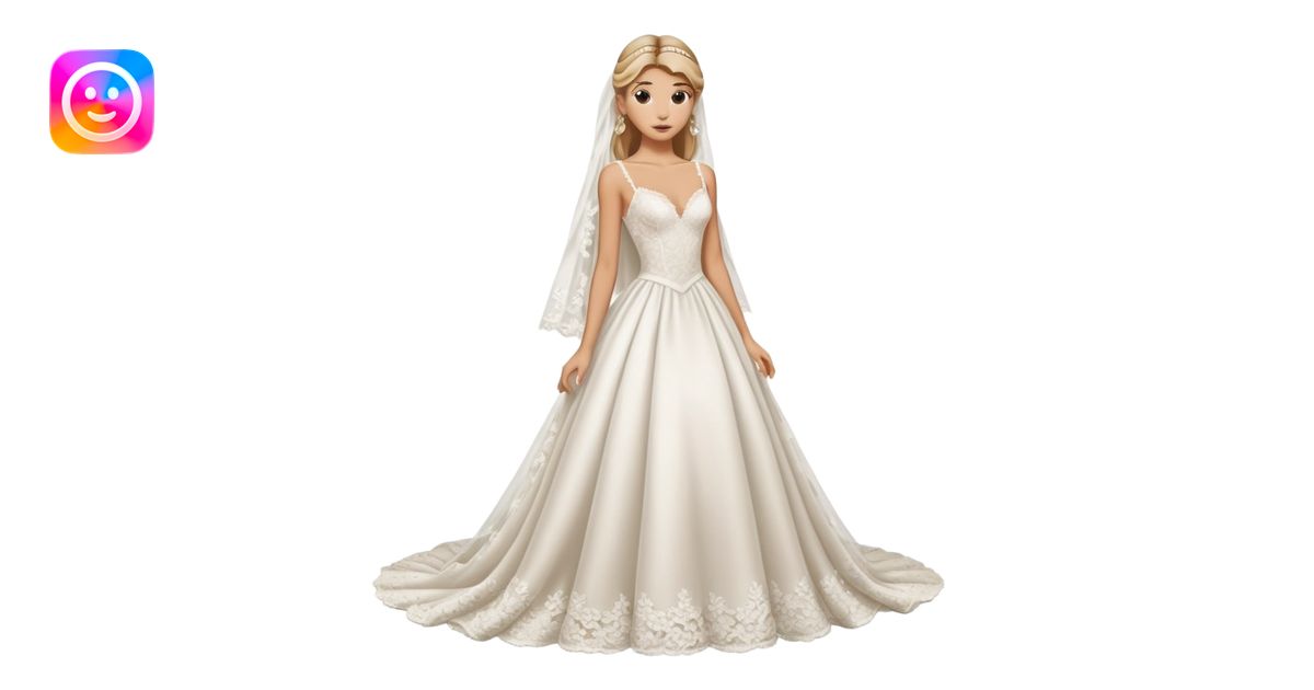 Hailey bieber en robe de mariée emoji | AI Emoji Generator