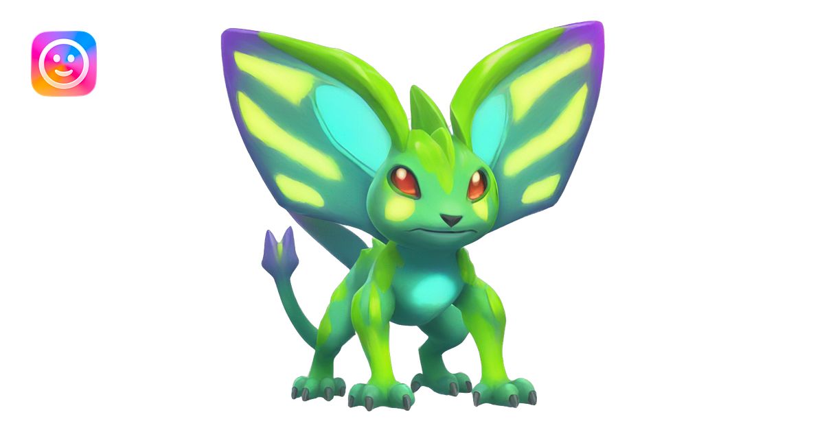 Shiny Colorful Neon Colors Fakémon-Pokémon-Creature Full Body emoji ...