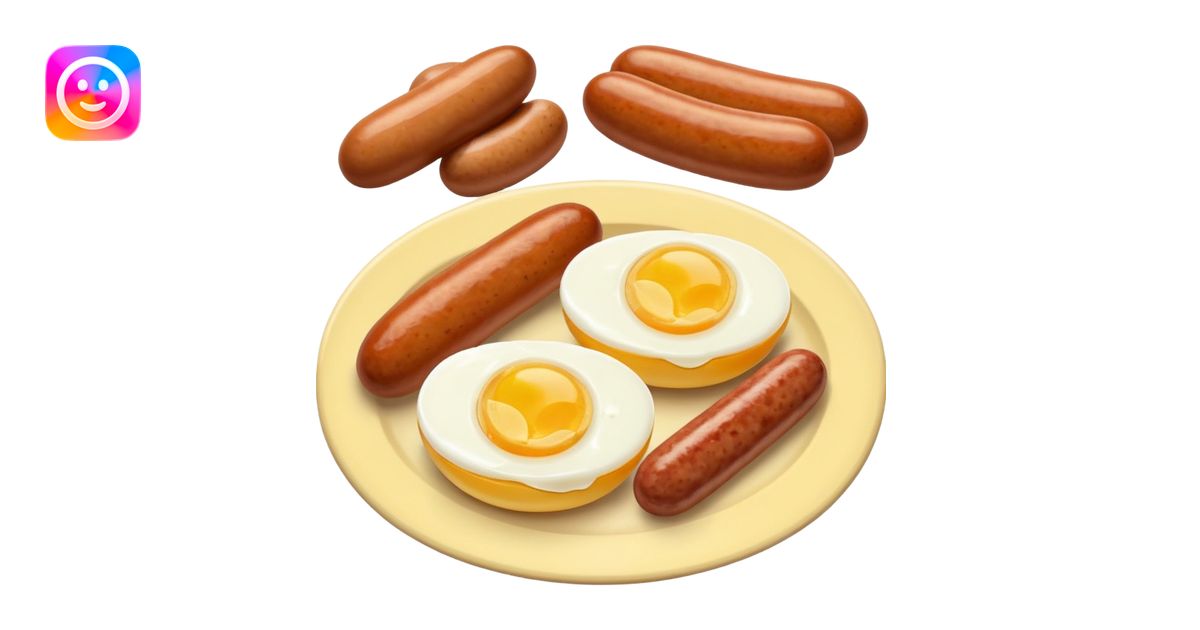 Two boiled eggs and two breakfast sausage emoji | AI Emoji Generator
