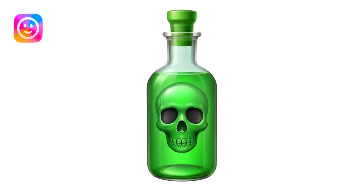 Poison bottle with the words poison on it emoji | AI Emoji Generator