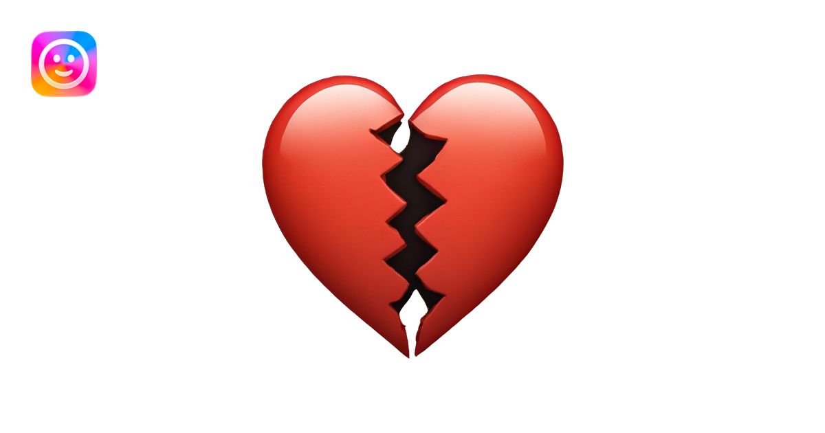 Heart split in half, broken heart emoji | AI Emoji Generator