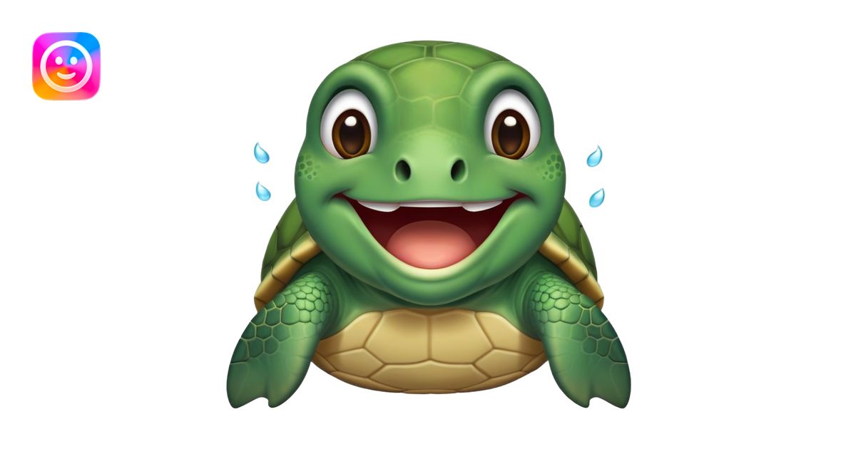 Turtle crying while laughing emoji | AI Emoji Generator