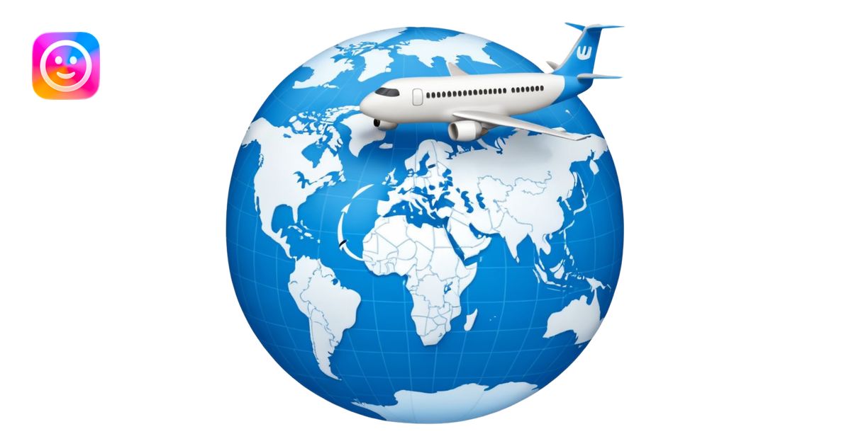 emoji de viaje, algo como un avion dandole la vuelta al mundo o ...