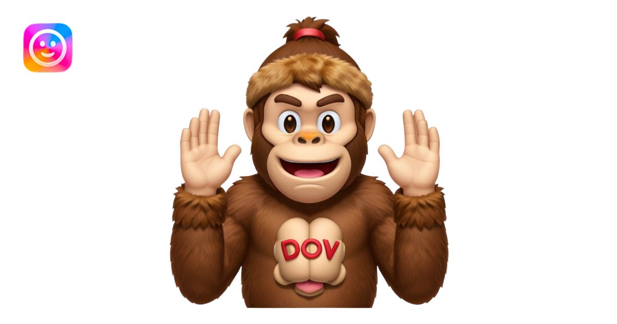 donkey kong making 👌 emoji | AI Emoji Generator