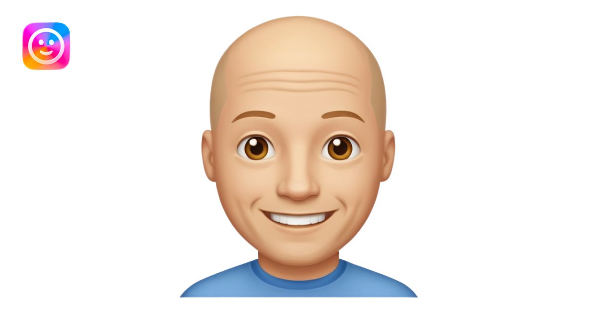 Bald Man smiling emoji | AI Emoji Generator