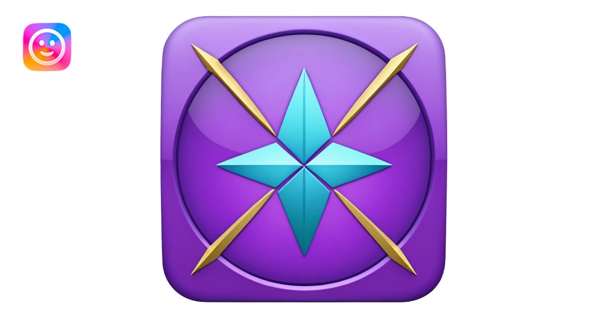 purple and cian symbol correct emoji | AI Emoji Generator