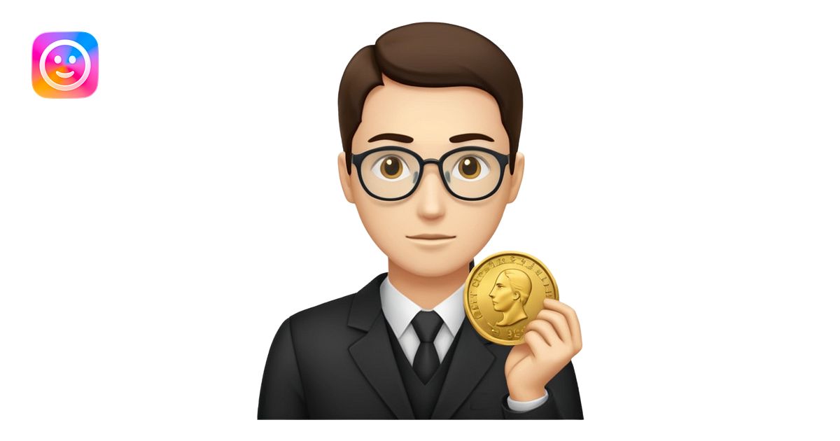 avers gold coin in front side with data scientist close-up and detailed ...