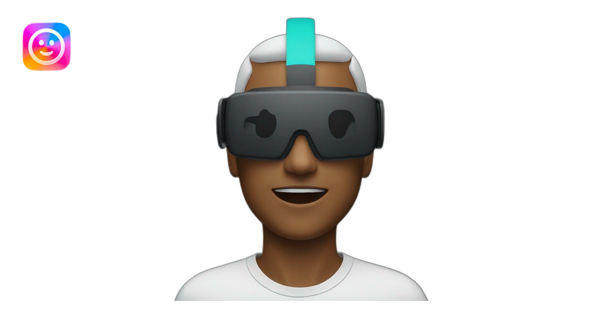 person wearing an Apple Vision Pro VR/AR headset emoji | AI Emoji Generator