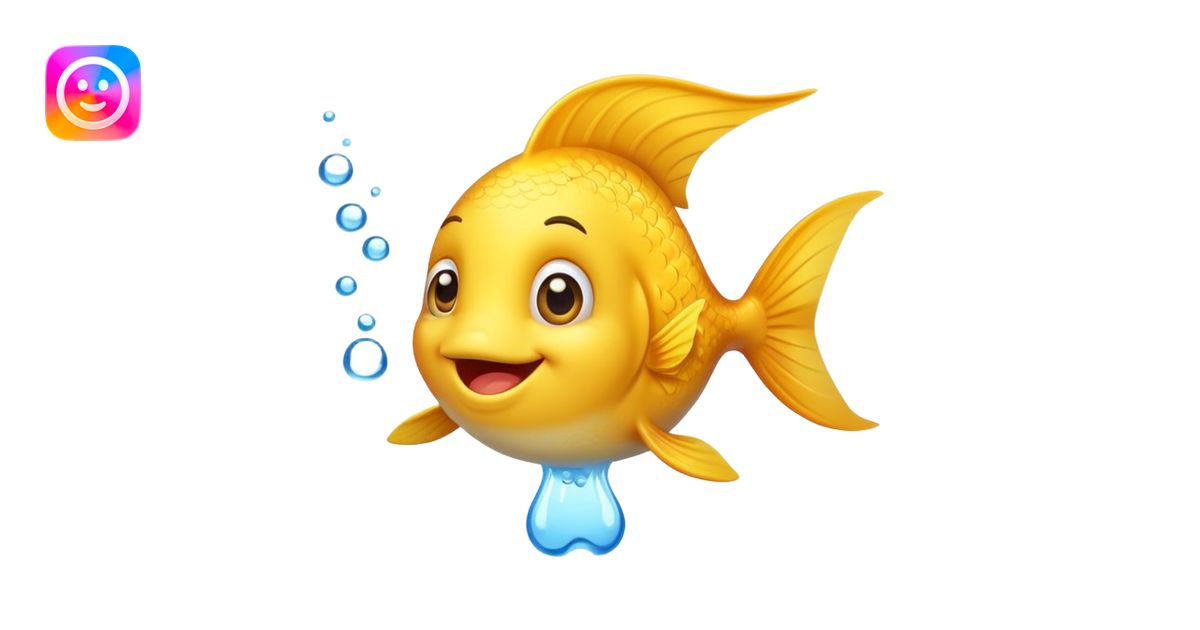 A cute cartoon fish with a funny peeing expression emoji | AI Emoji ...