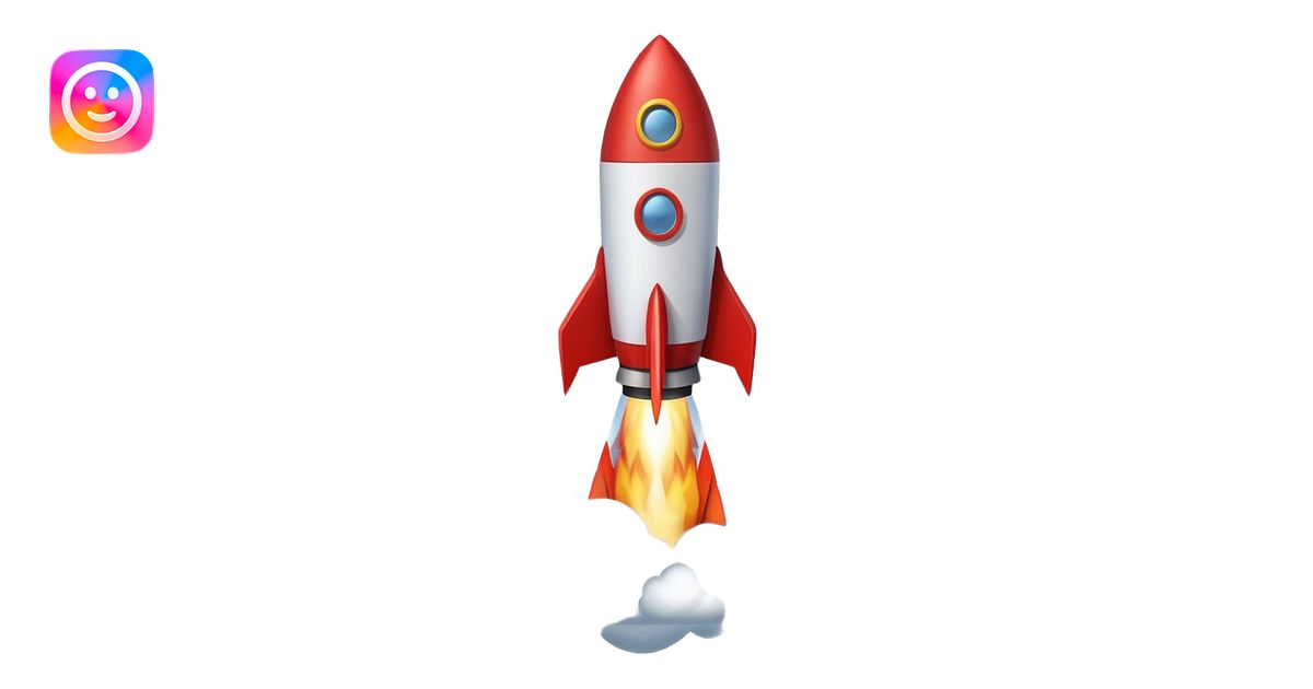 launching a rocket from a platform, with huge cloud emoji | AI Emoji ...