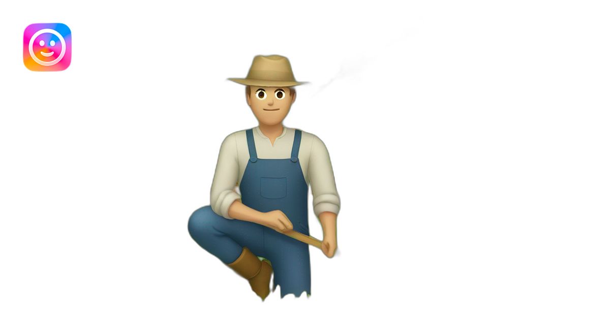 A man farming box's in a field emoji | AI Emoji Generator