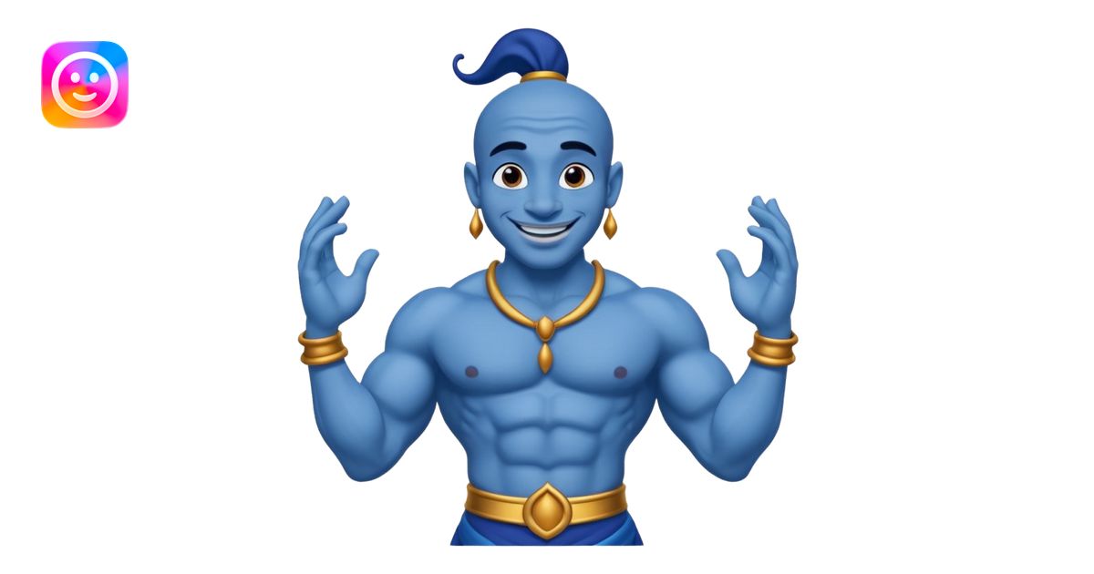 The genie from the cartoon Aladdin emoji | AI Emoji Generator