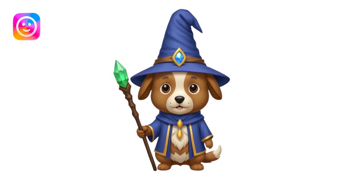 Dog wizard emoji | AI Emoji Generator
