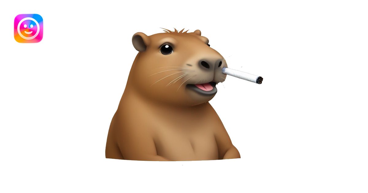 Capybara smoking a cigarette emoji | AI Emoji Generator