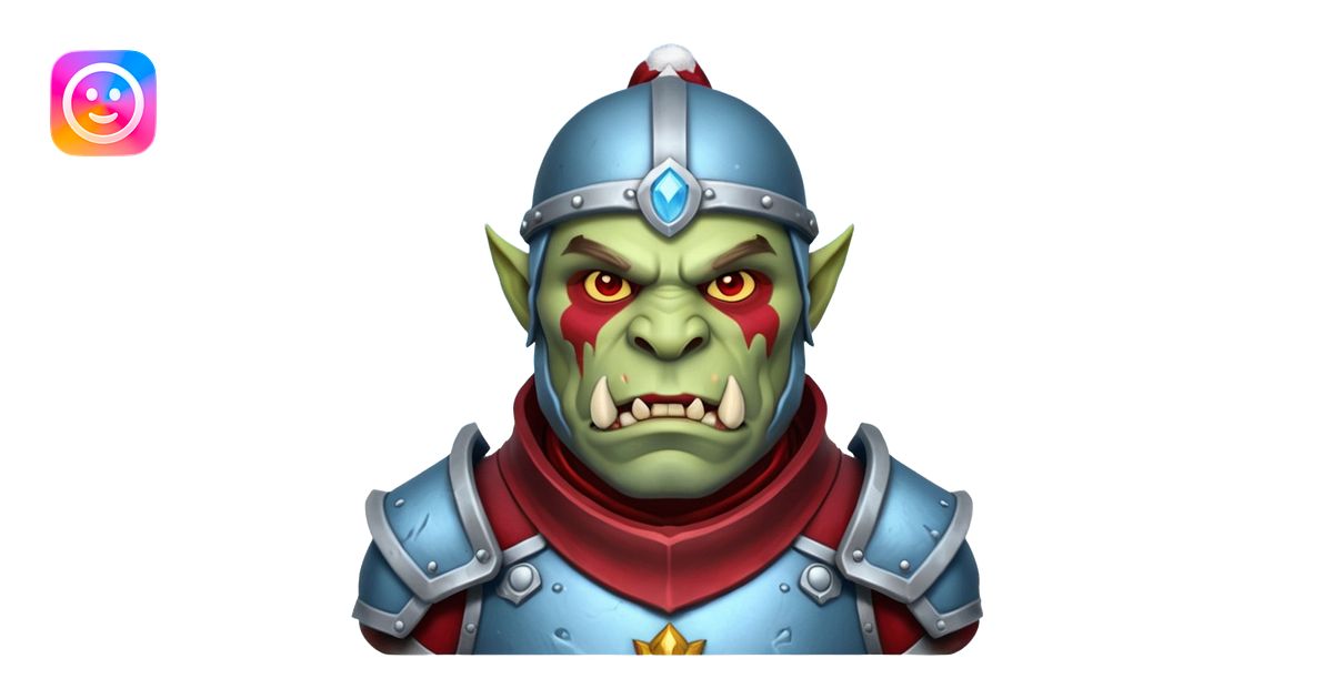 Fantasy Christmas orc legion soldier icon, iron tundra army theme ...