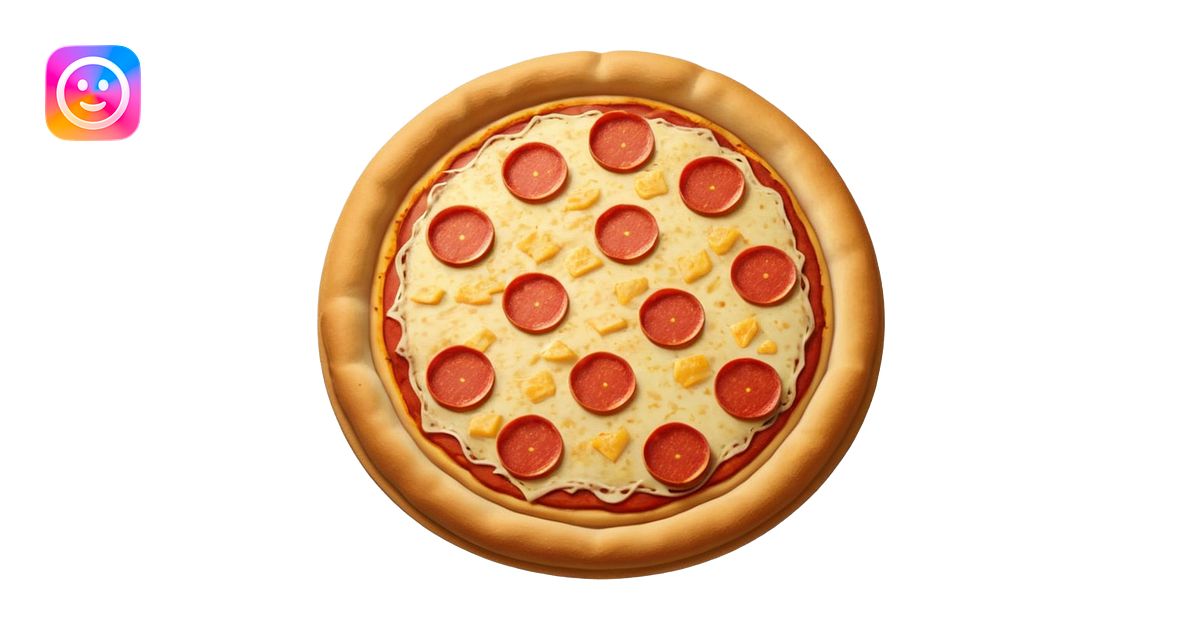 Full Pizza in the apple emoji style emoji | AI Emoji Generator