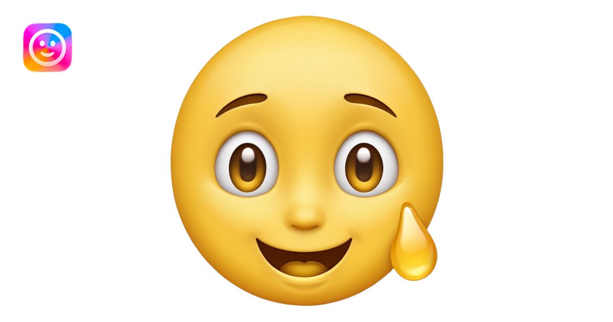 Smile with A joyful face emoji with wide eyes and a big smile, tears of ...