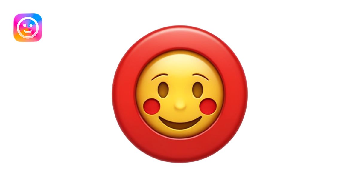 Emoji 3D brillante de un sol rojo . En el centro un círculo blanco con ...