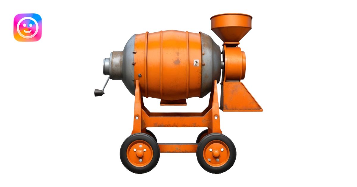small orange cement mixer (not a truck) emoji | AI Emoji Generator