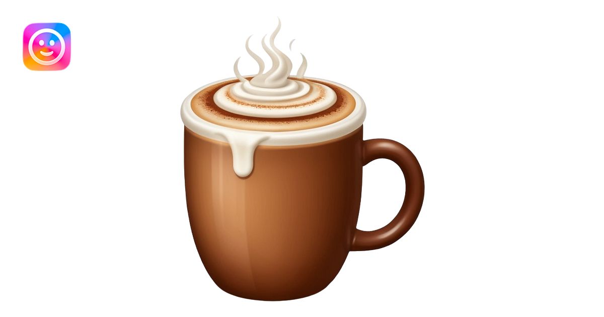Cappuccino with frothy milk and a sprinkle of cocoa on top emoji | AI ...