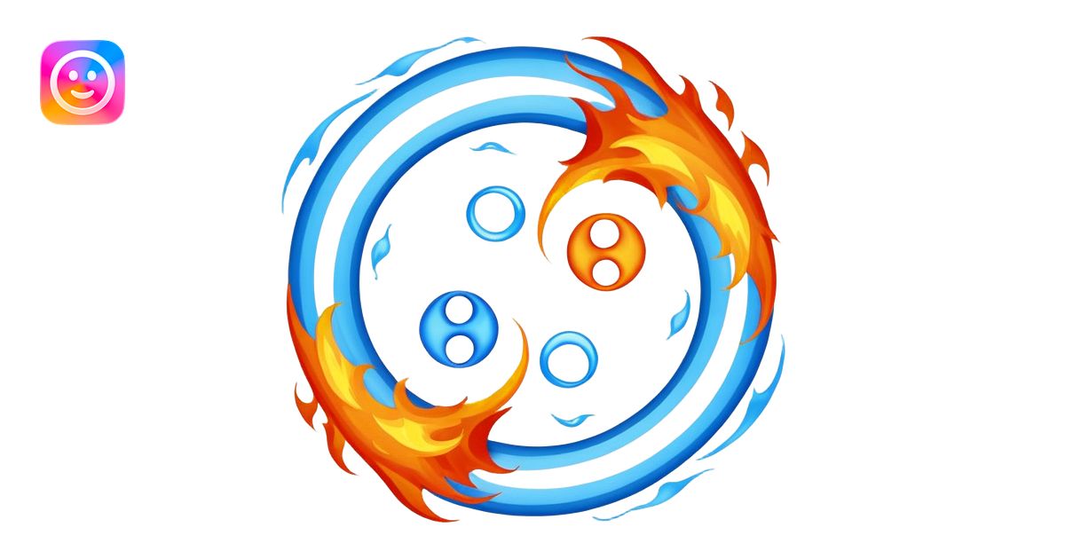 The fire and water emojis are in the form of the yin-yan symbol in ...