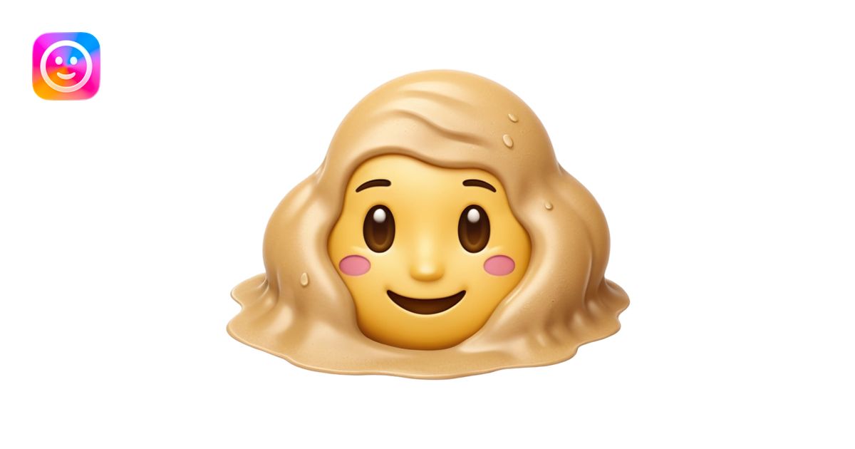 3D iPhone style emoji of wet sand, smooth and slightly shiny texture ...