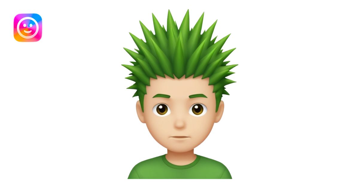 Boy with Spiky Hair – green spikes emoji | AI Emoji Generator