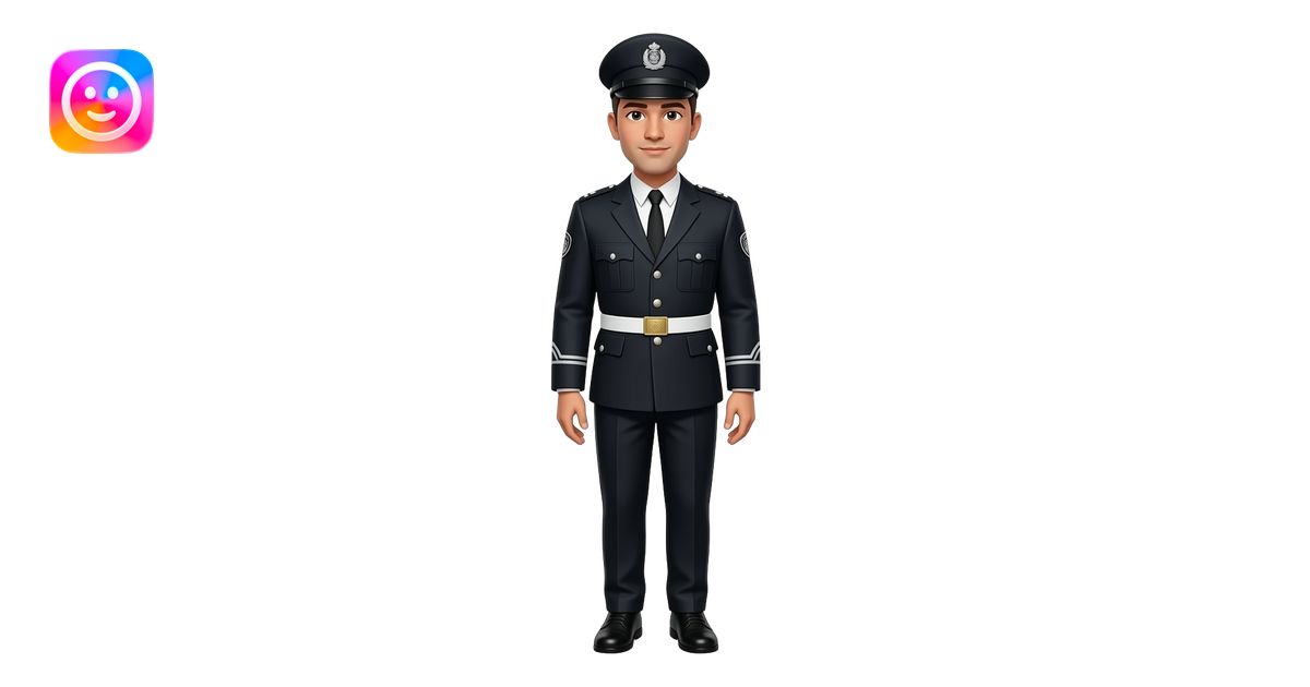 A floating man standing up that looks like a guard in all black emoji ...