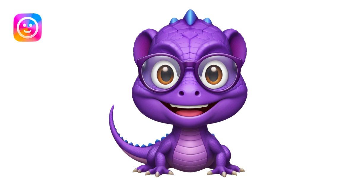 Randall from Monsters Inc, stylized cartoon emoji, purple lizard with ...