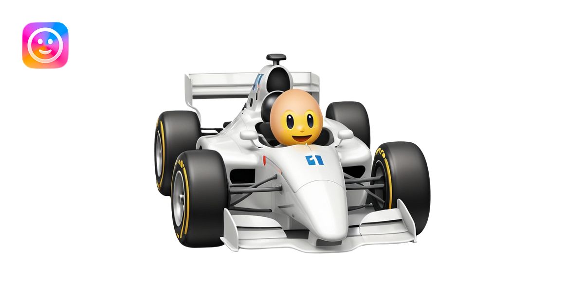 Egg in formula 1 car emoji | AI Emoji Generator