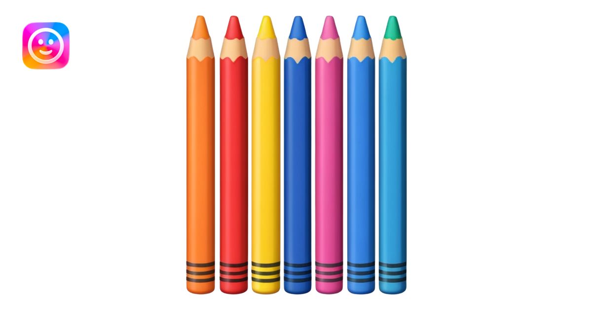 A row of crayons emoji | AI Emoji Generator