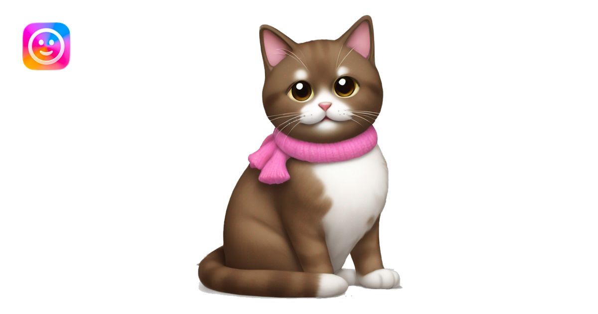 a brown snowshoe cat with little pink Christmas tree emoji | AI Emoji ...
