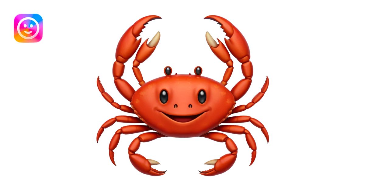 crab, apple emoji style emoji | AI Emoji Generator