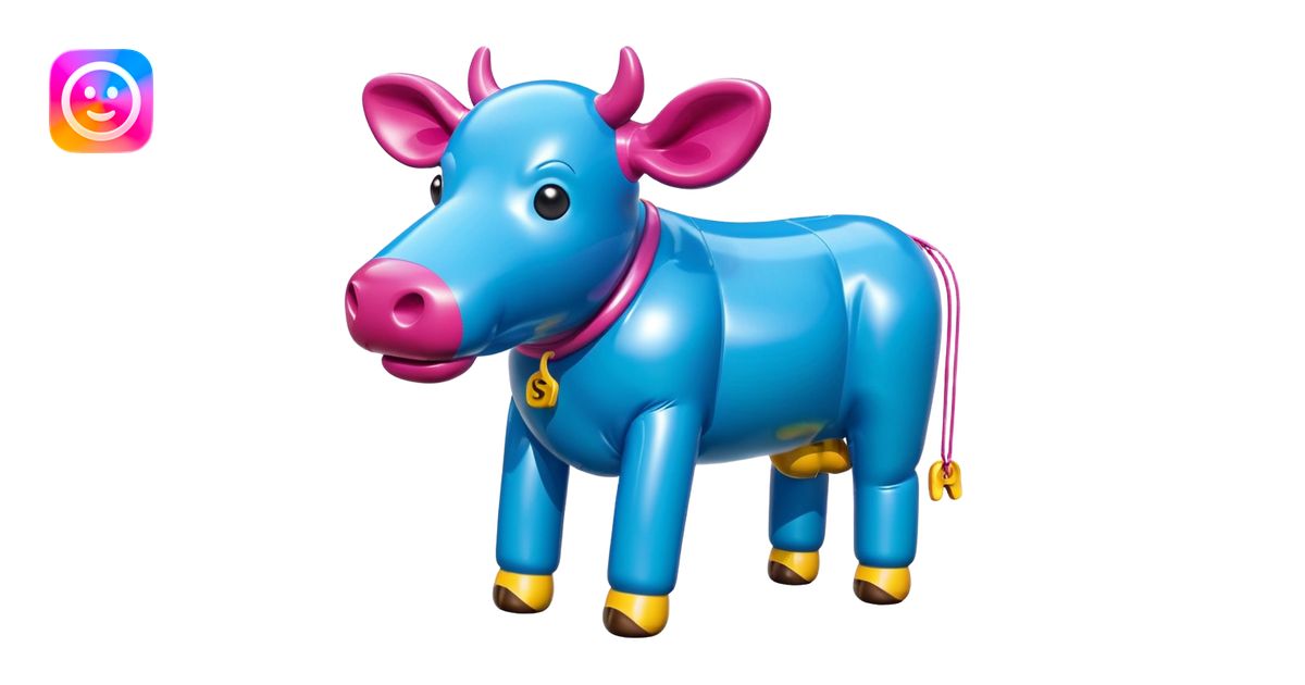jeff koons style inflatable SPAM cow sculpture emoji | AI Emoji Generator