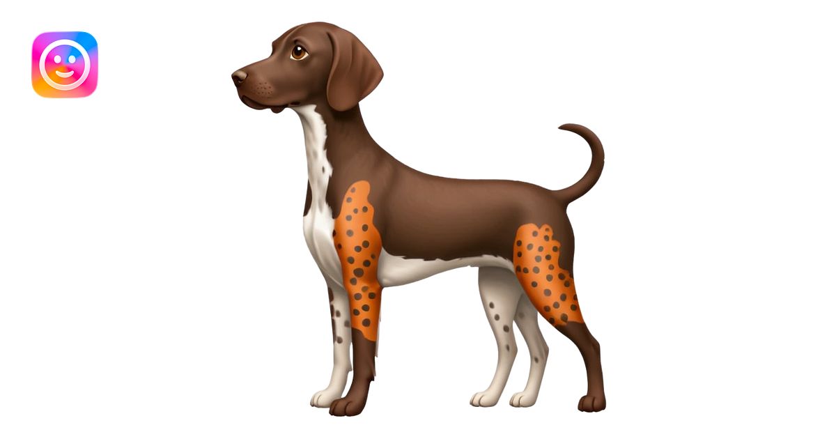 orange spotted german short haired pointer small tail emoji | AI Emoji ...