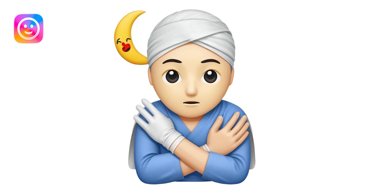 moon wrapped in bandage like “overworked” emoji | AI Emoji Generator
