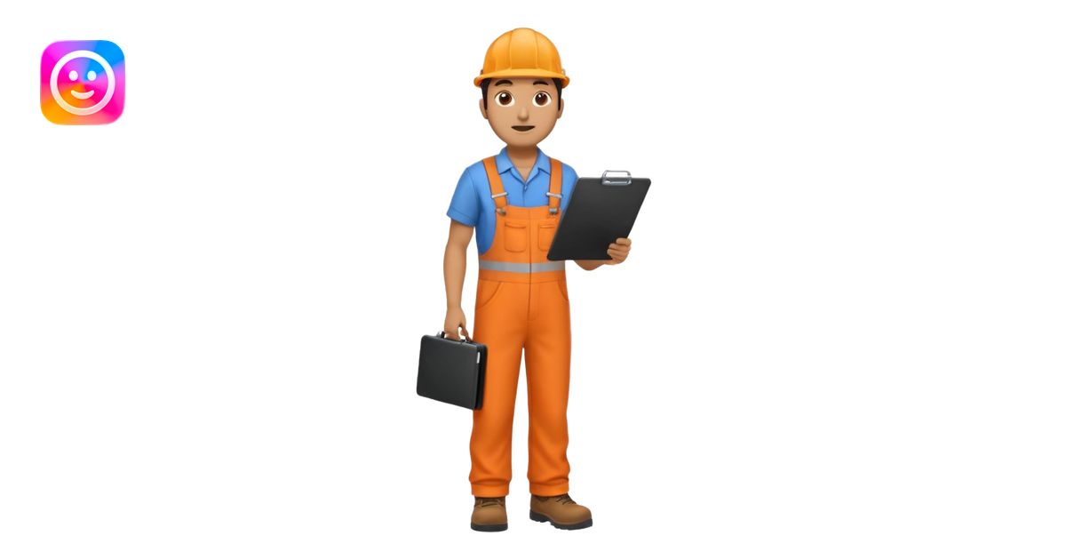 Indian male railway engineer orange overalls, boots holding a clipboard ...