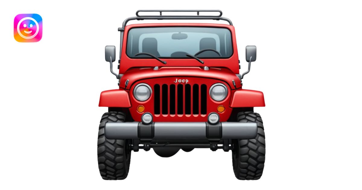 Red colour thar jeep emoji | AI Emoji Generator