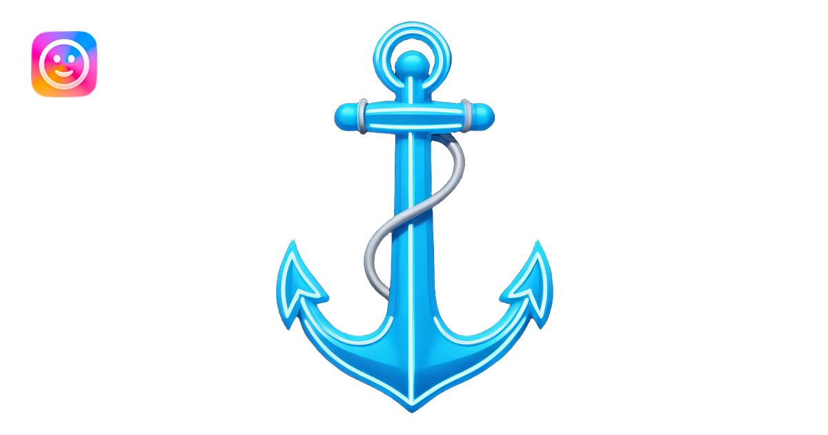 A neon futuristic cyberpunk anchor line drawing, that would be made of ...