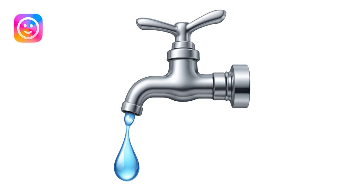 a faucet with a water droplet at the end emoji | AI Emoji Generator