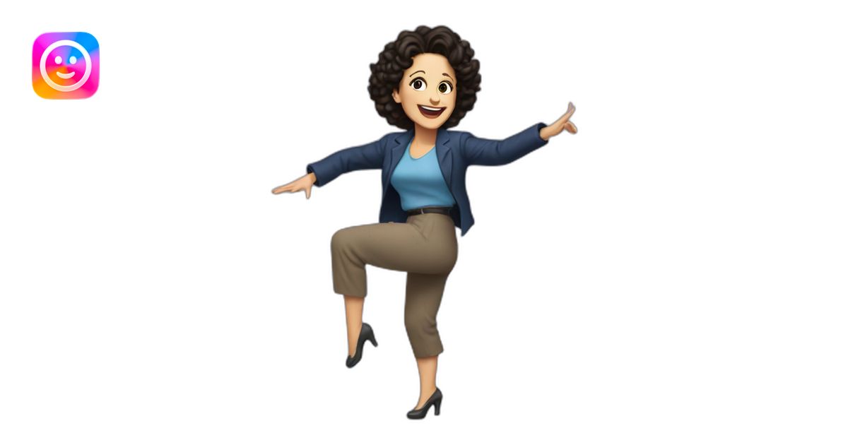 Elaine benes dancing emoji | AI Emoji Generator
