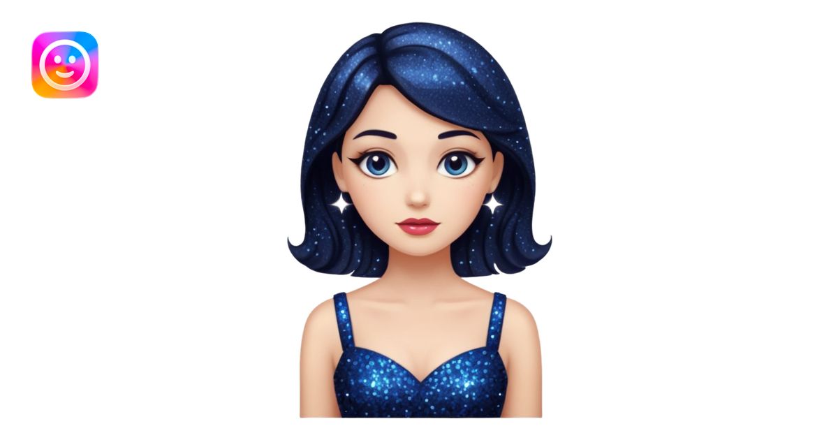 Glitter noir darling emoji | AI Emoji Generator