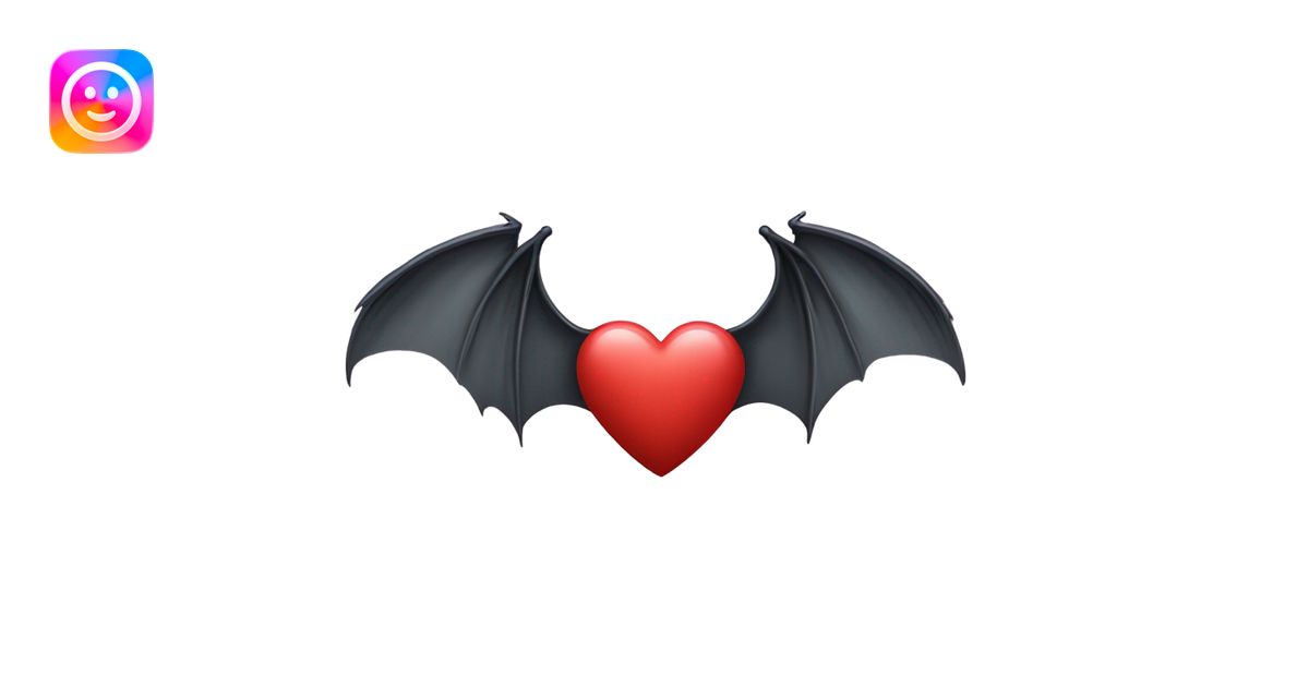 Heart with bat wings emoji | AI Emoji Generator