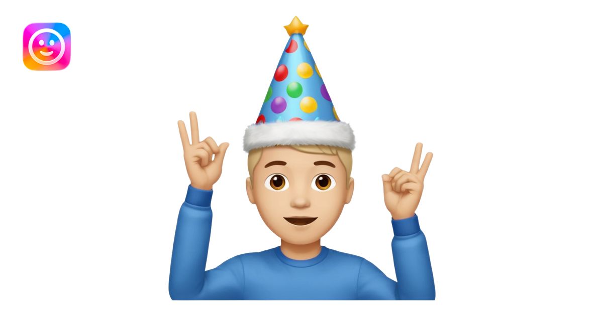 Young man doing celebration pose emoji | AI Emoji Generator