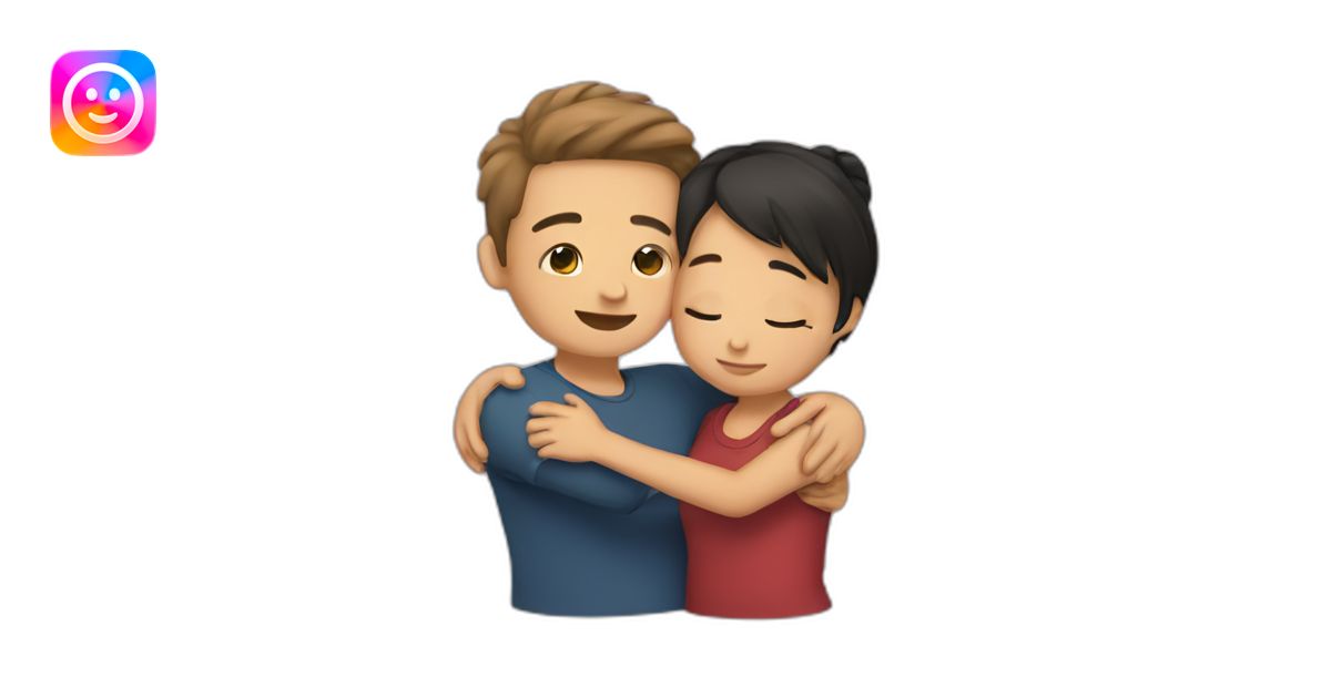 hug cute mixed gender emoji | AI Emoji Generator