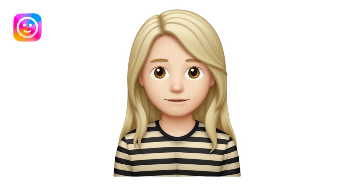 striped shirt with long hair emoji | AI Emoji Generator