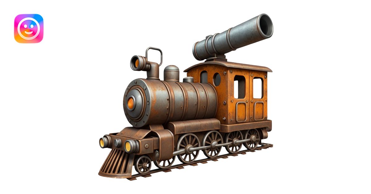 a train with a gun emoji | AI Emoji Generator